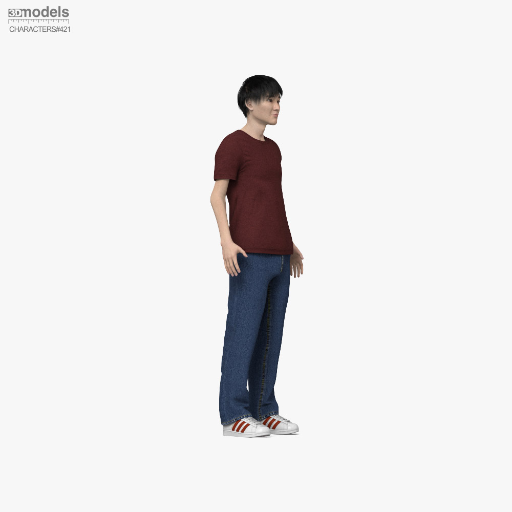 Asian Generic Teenage Boy 3D model - Download Character on 3DModels.org