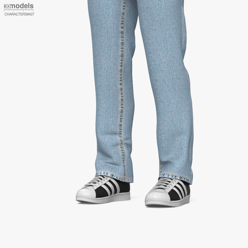 African-American Teenage Boy in Varsity Jacket 3D model - Download ...