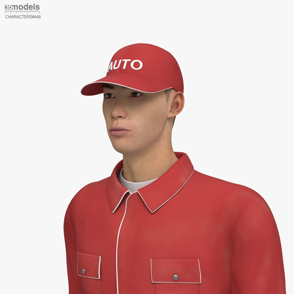 Asian Auto Mechanic 3D model - Download Character on 3DModels.org