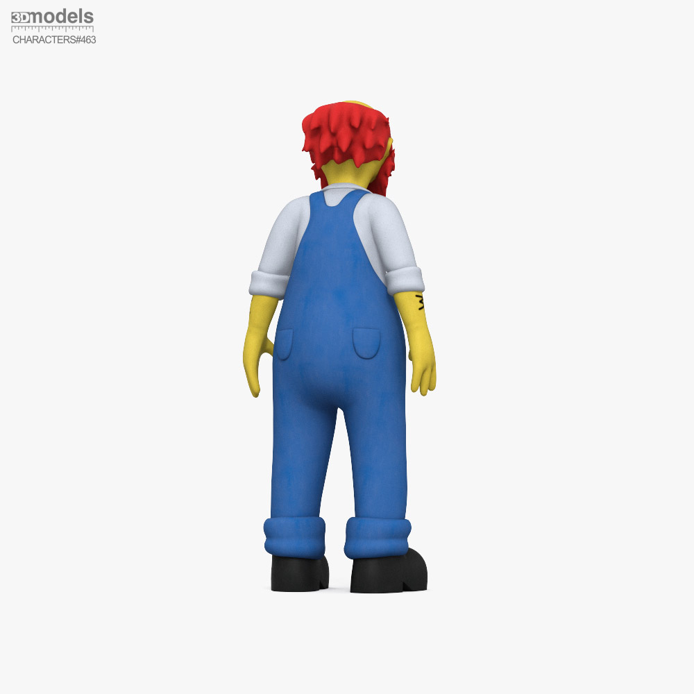 Groundskeeper Willie 3D model - Download Cartoon characters on 3DModels.org
