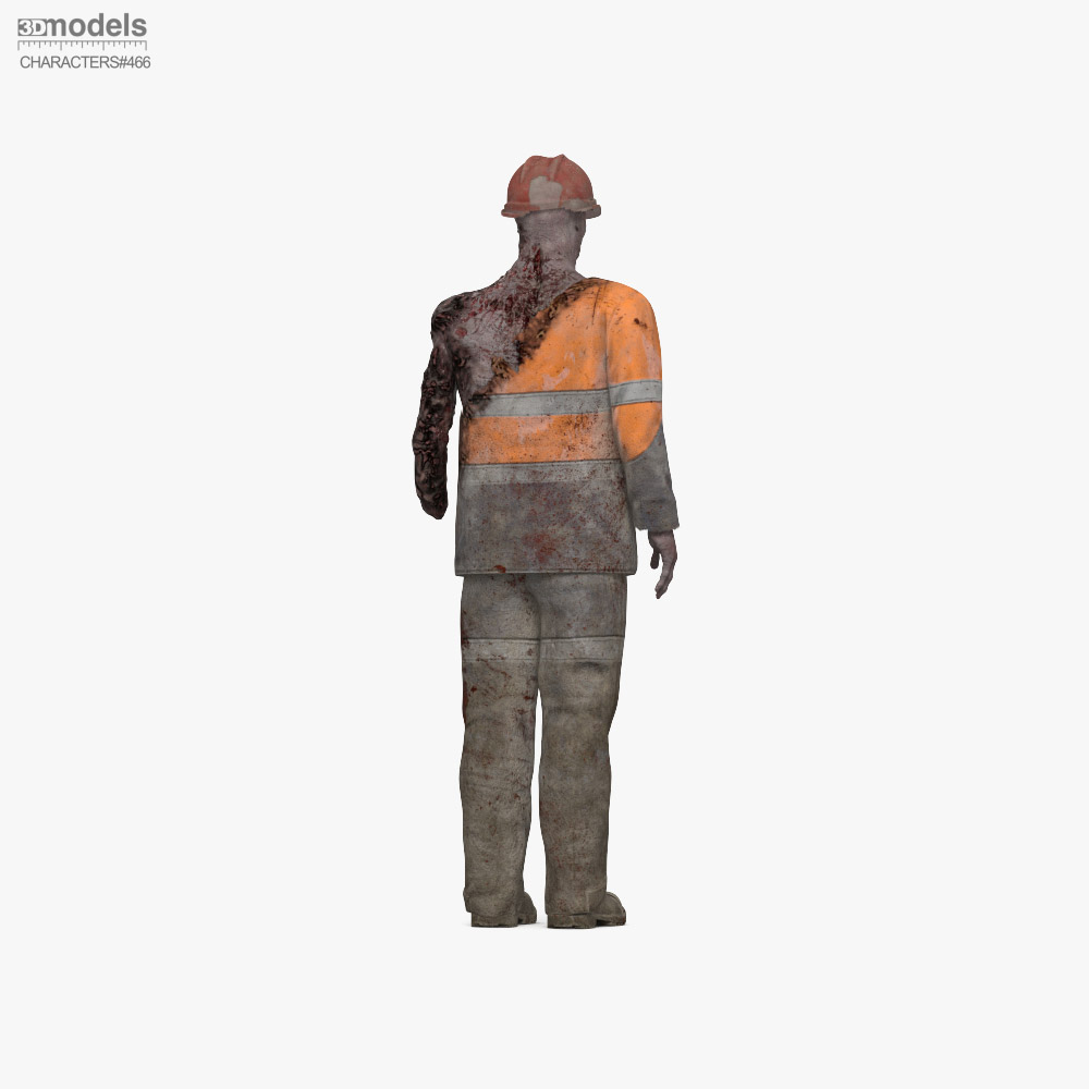 Zombie Workman Mining Safety 3D model - Download Mythological creatures ...