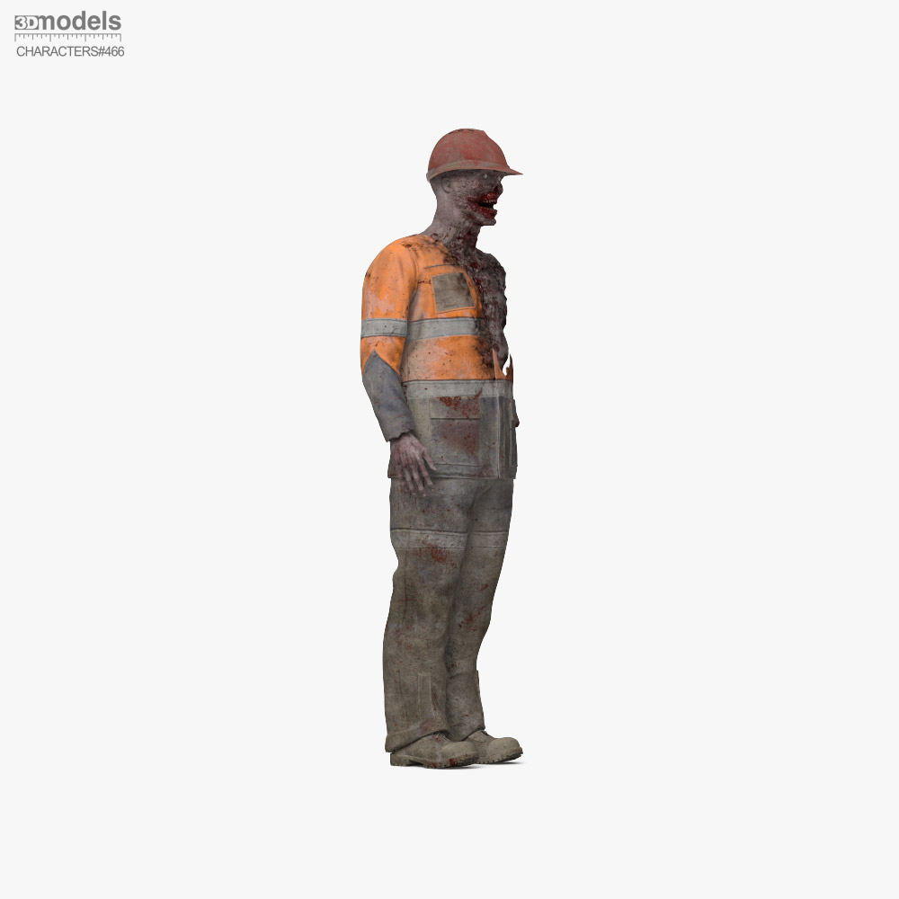 Zombie Workman Mining Safety 3D model - Download Mythological creatures ...