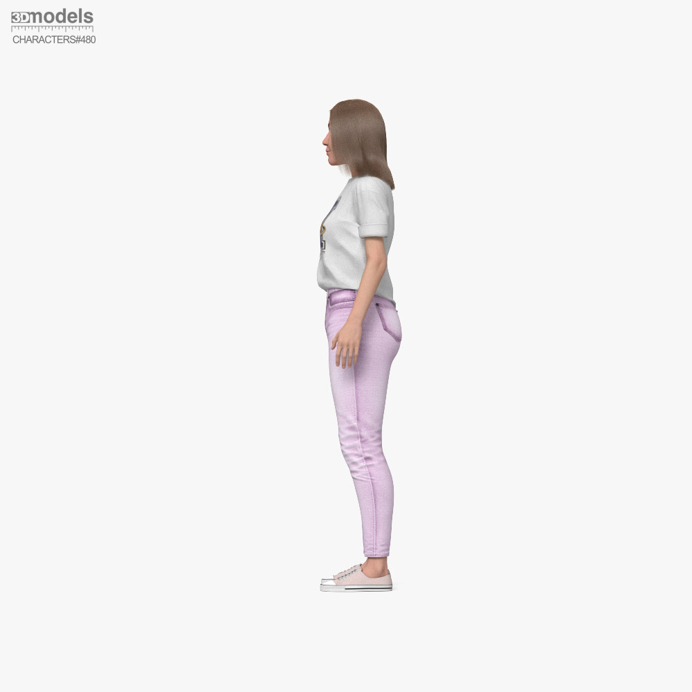 Generic Teenage Girl 3D模型 - 下载 Character on 3DModels.org