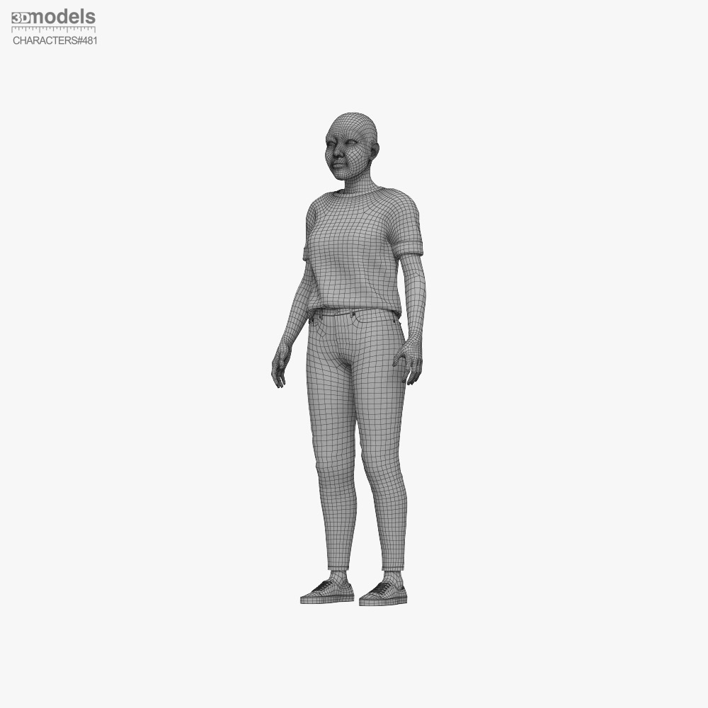 African-American Generic Teenage Girl 3D model - Download Character on ...