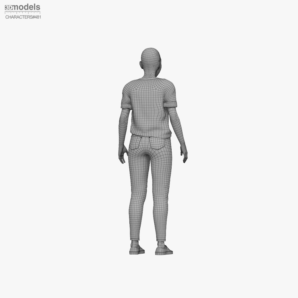 African-American Generic Teenage Girl 3D model - Download Character on ...
