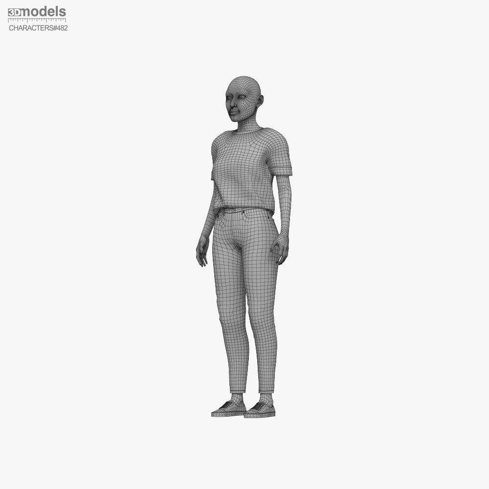 Middle Eastern Generic Teenage Girl 3D model - Download Character on ...