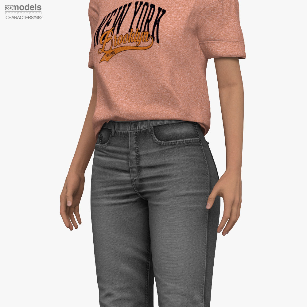 Middle Eastern Generic Teenage Girl 3D model - Download Character on ...