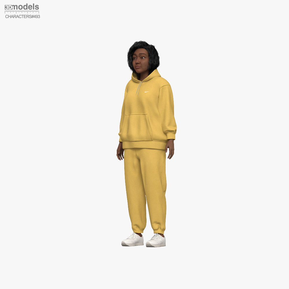 African-American Teenage Girl in Tracksuit 3D model - Download ...