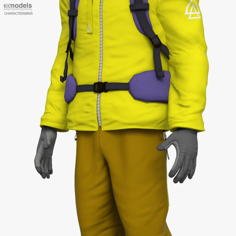 Asian Climber 3D model - Download Character on 3DModels.org