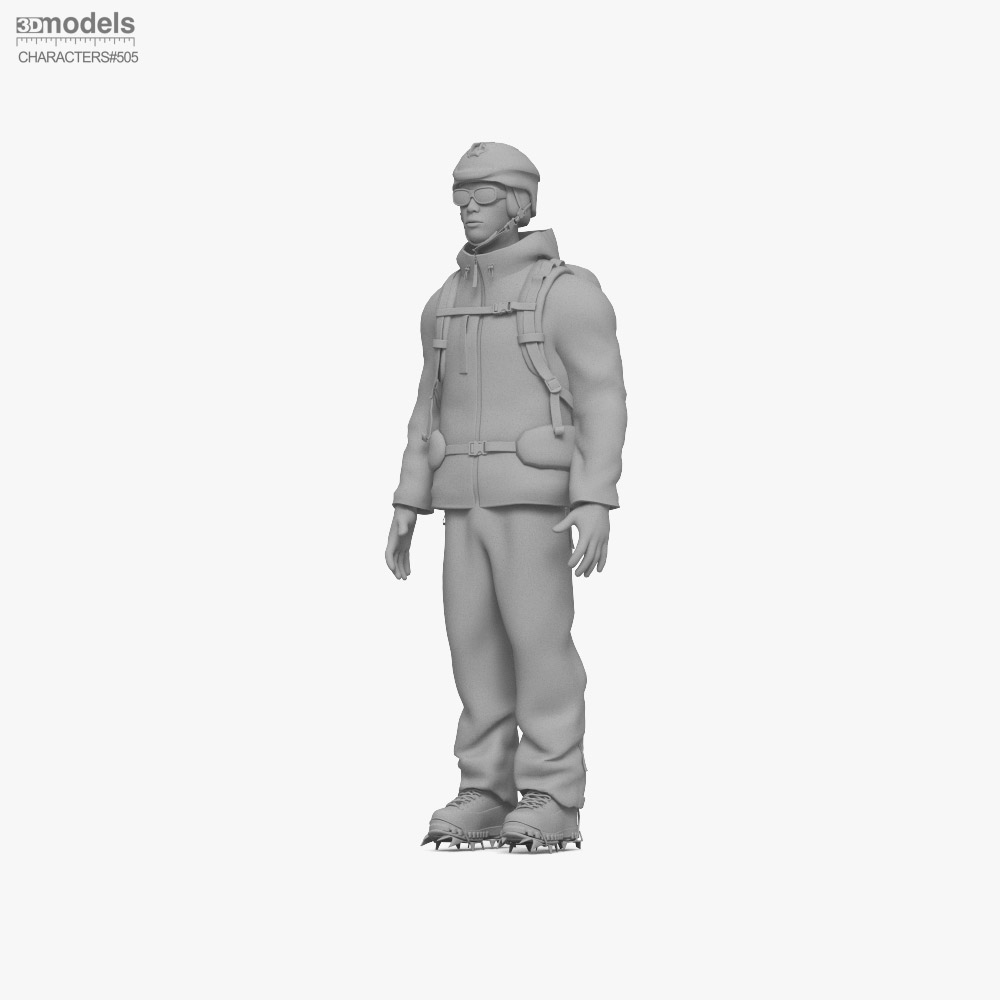Asian Climber 3D model - Download Character on 3DModels.org