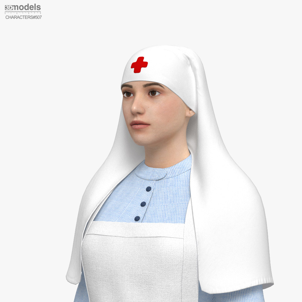 Nurse in Historical Uniform 3D model - Download Character on 3DModels.org
