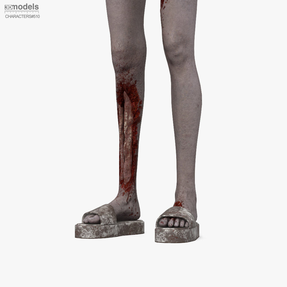 Zombie Woman in Bikini 3D model - Download Mythological creatures on ...