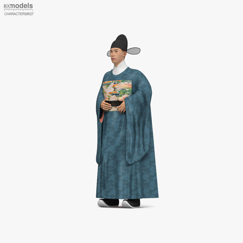 Man in Traditional Chinese Clothing 3D model - Download Character on ...