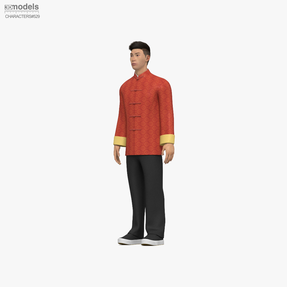 Man in Classic Chinese Clothing 3D model - Download Character on ...
