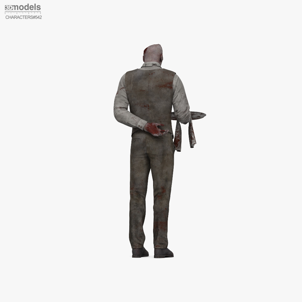 Camarero Zombi Con Bandeja Modelo 3D - Descargar Criaturas mitológicas ...
