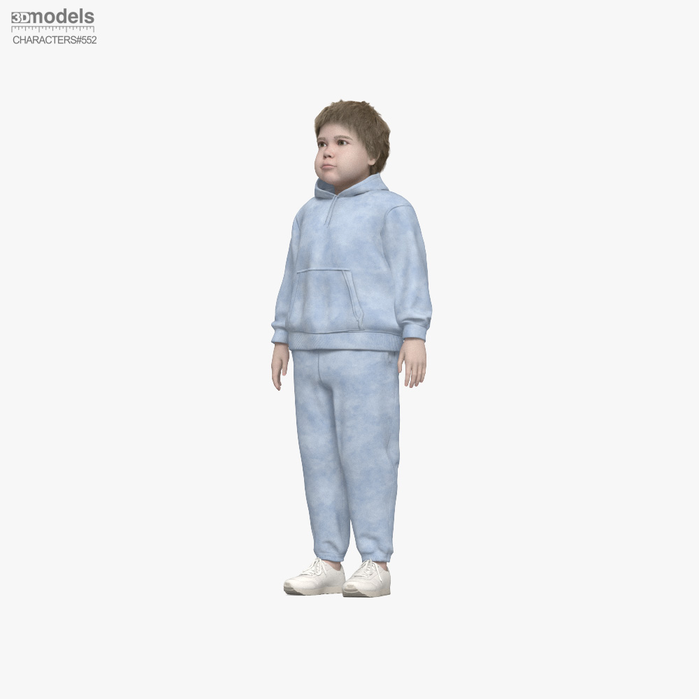 Kid Boy in Tracksuit 3D model - Download Character on 3DModels.org