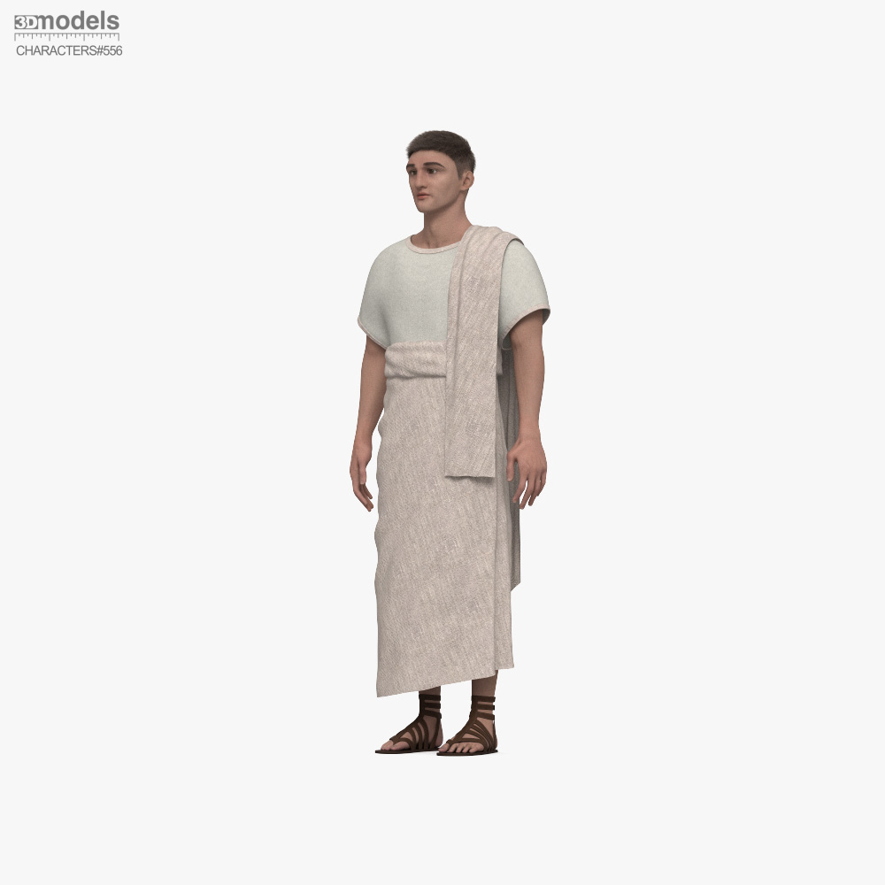 Man in Ancient Greek Clothing 3D model - Download Character on 3DModels.org