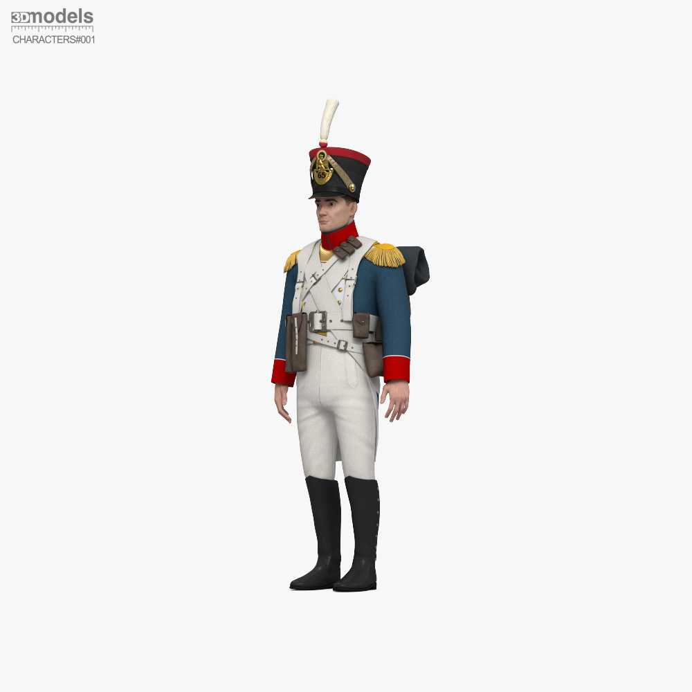 French Grand Army Soldier 3D model - Download Character on 3DModels.org