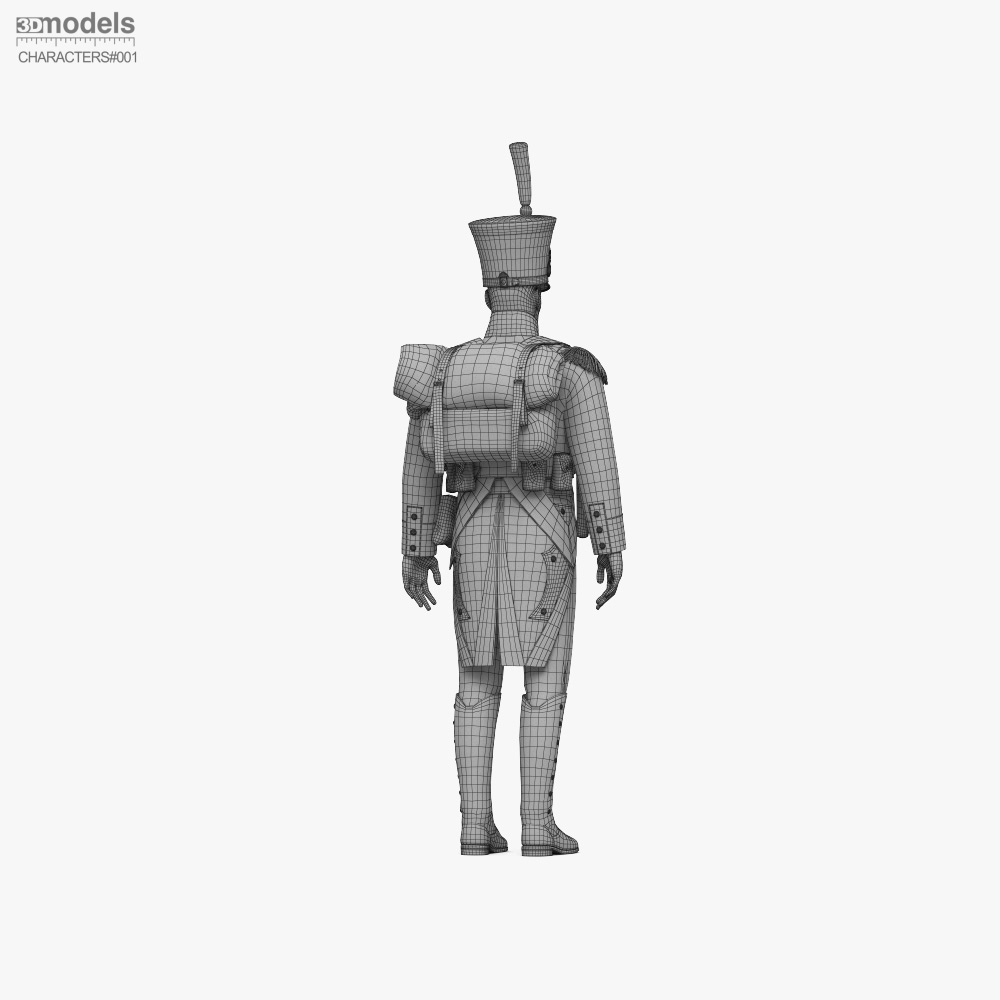 French Grand Army Soldier 3D model - Download Character on 3DModels.org