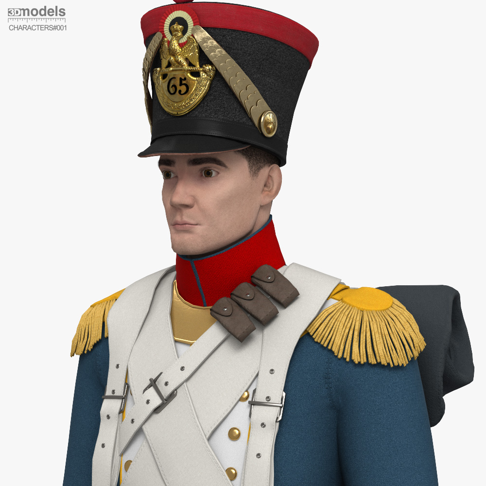 French Grand Army Soldier 3D model - Download Character on 3DModels.org