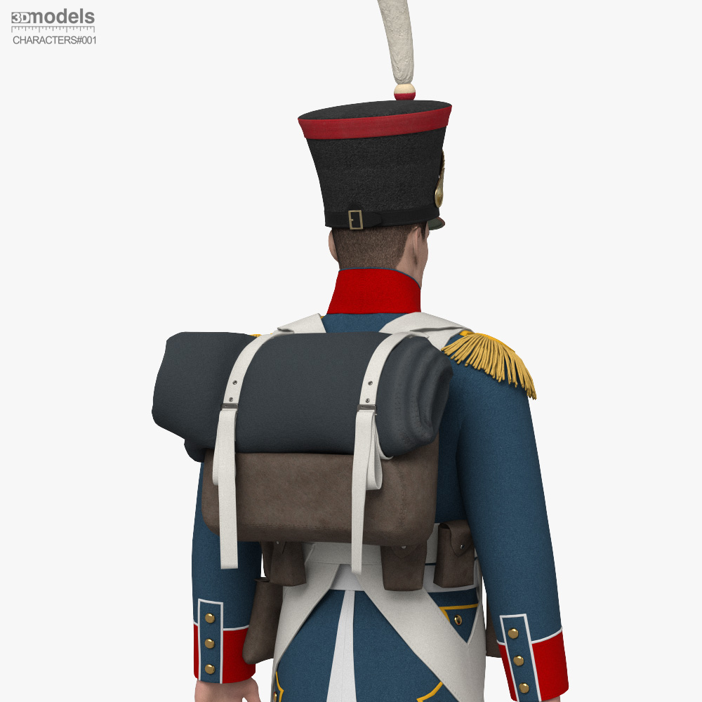 French Grand Army Soldier 3D model - Download Character on 3DModels.org