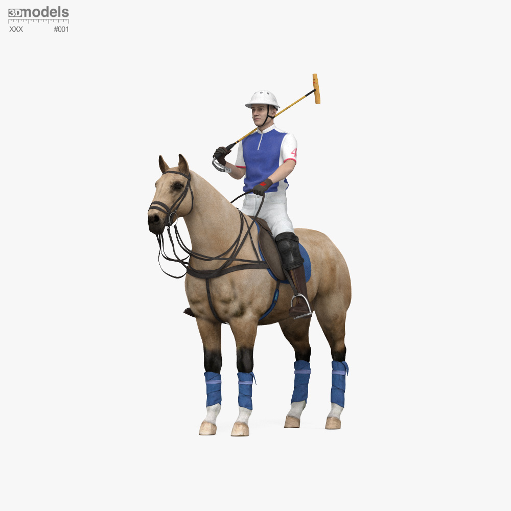 Polo Player on Horse 3D model - Download Character on 3DModels.org
