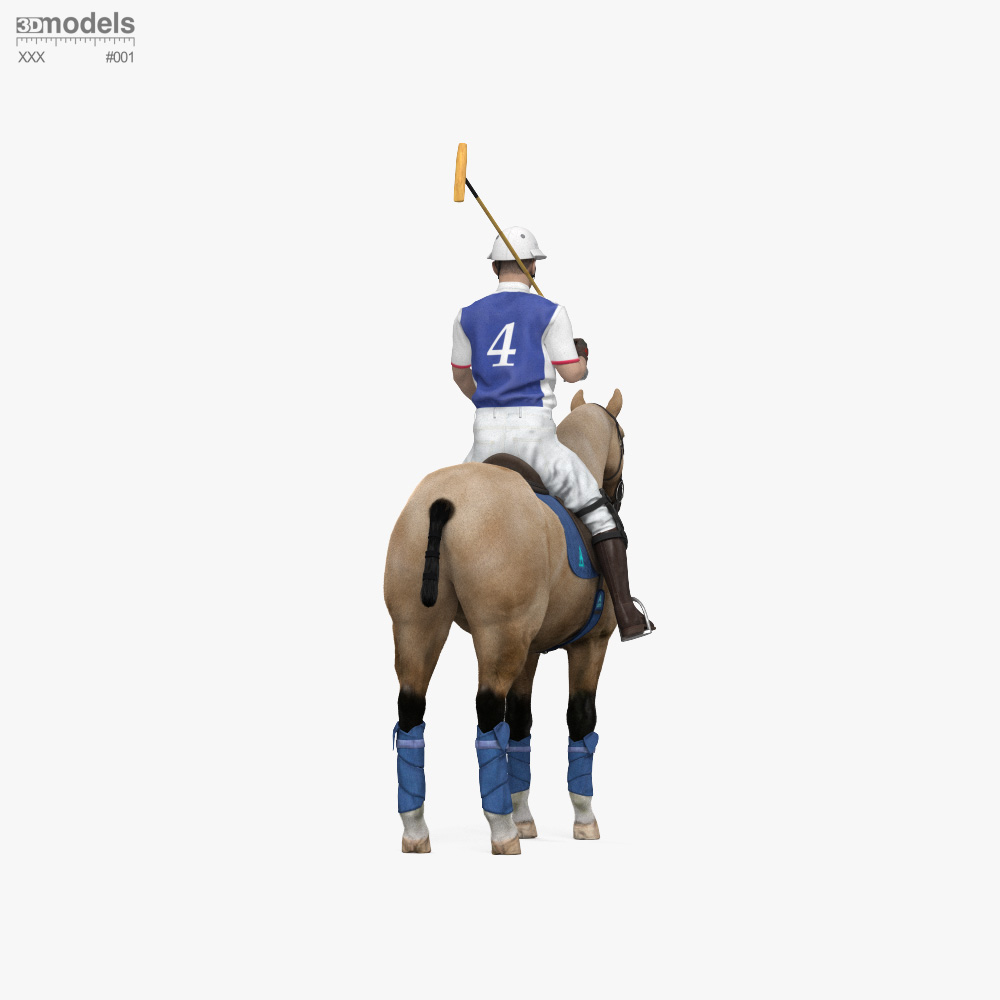 Polo Player on Horse 3D model - Download Character on 3DModels.org