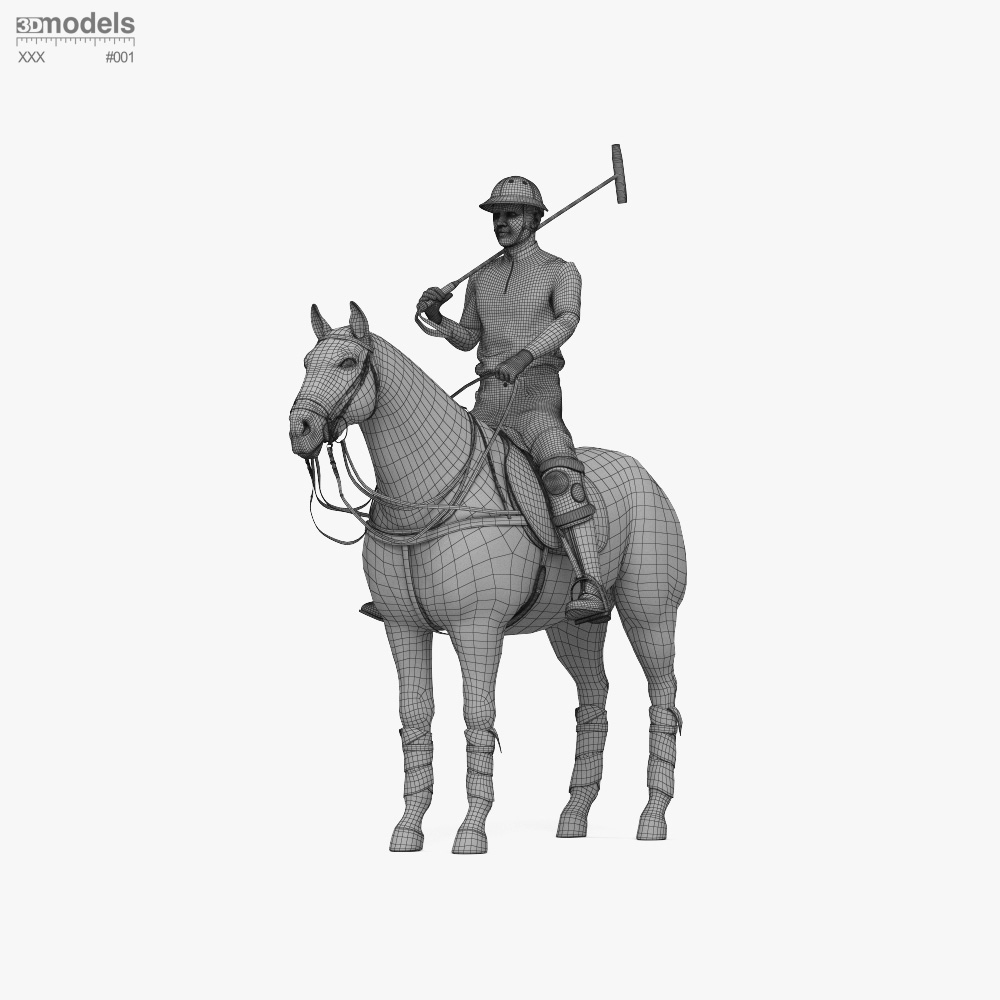 Polo Player on Horse 3D model - Download Character on 3DModels.org