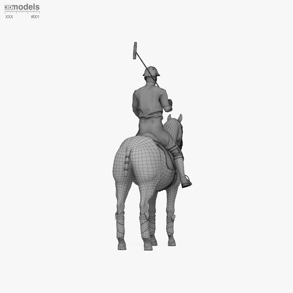 Polo Player on Horse 3D model - Download Character on 3DModels.org