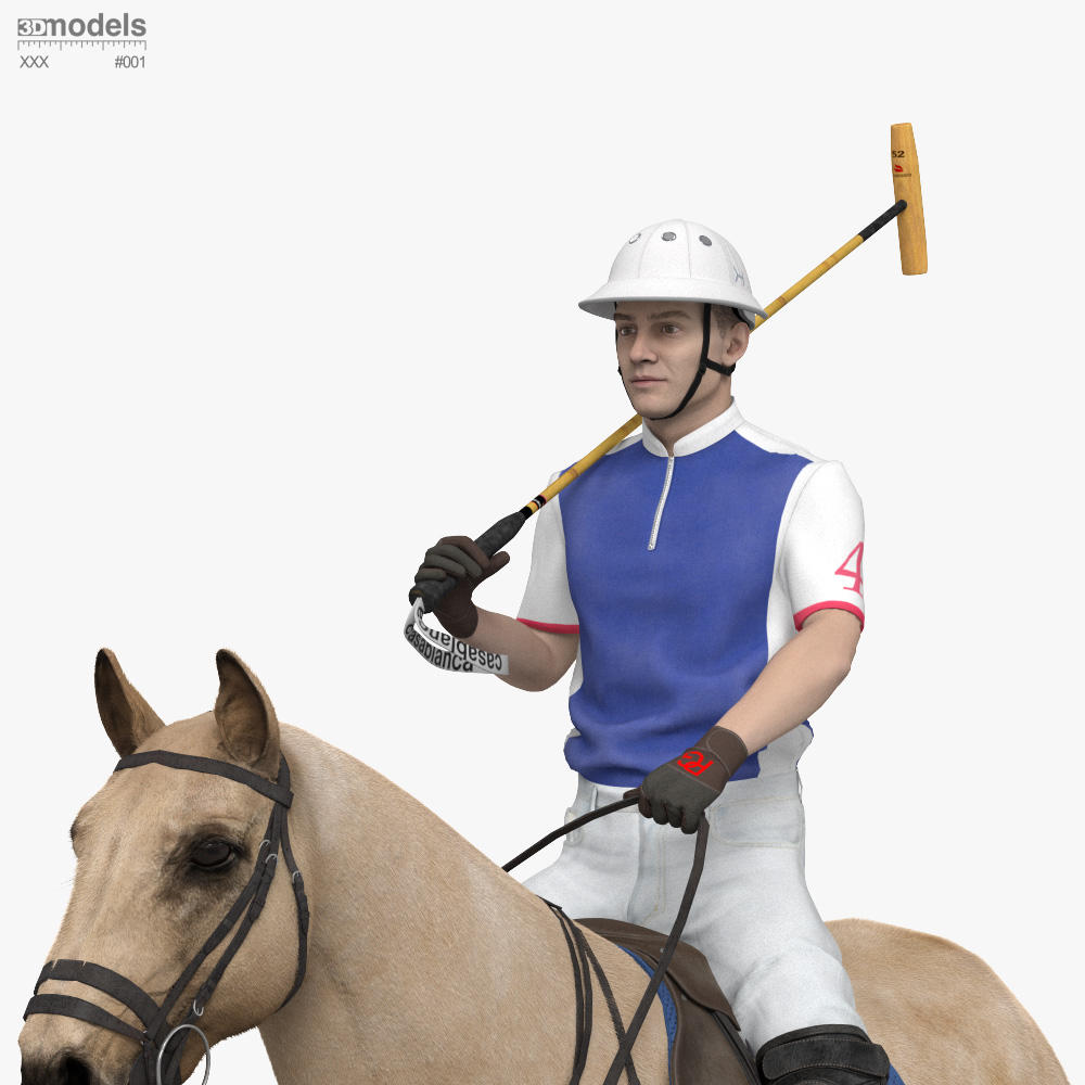Polo Player on Horse 3D model - Download Character on 3DModels.org
