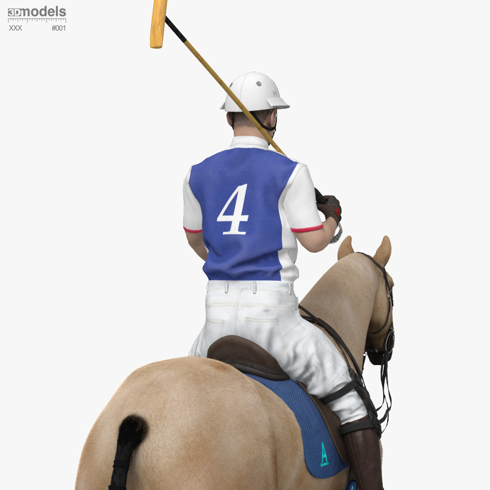 Polo Player on Horse 3D model - Download Character on 3DModels.org