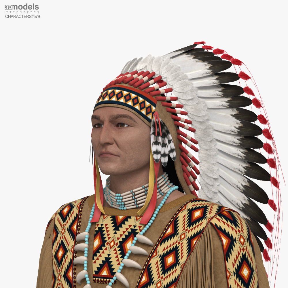 Native American Man 3D model - Download Character on 3DModels.org