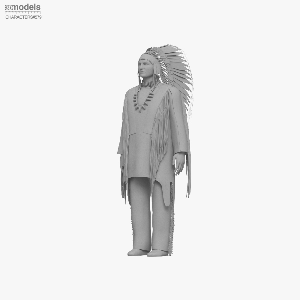 Native American Man 3D model - Download Character on 3DModels.org
