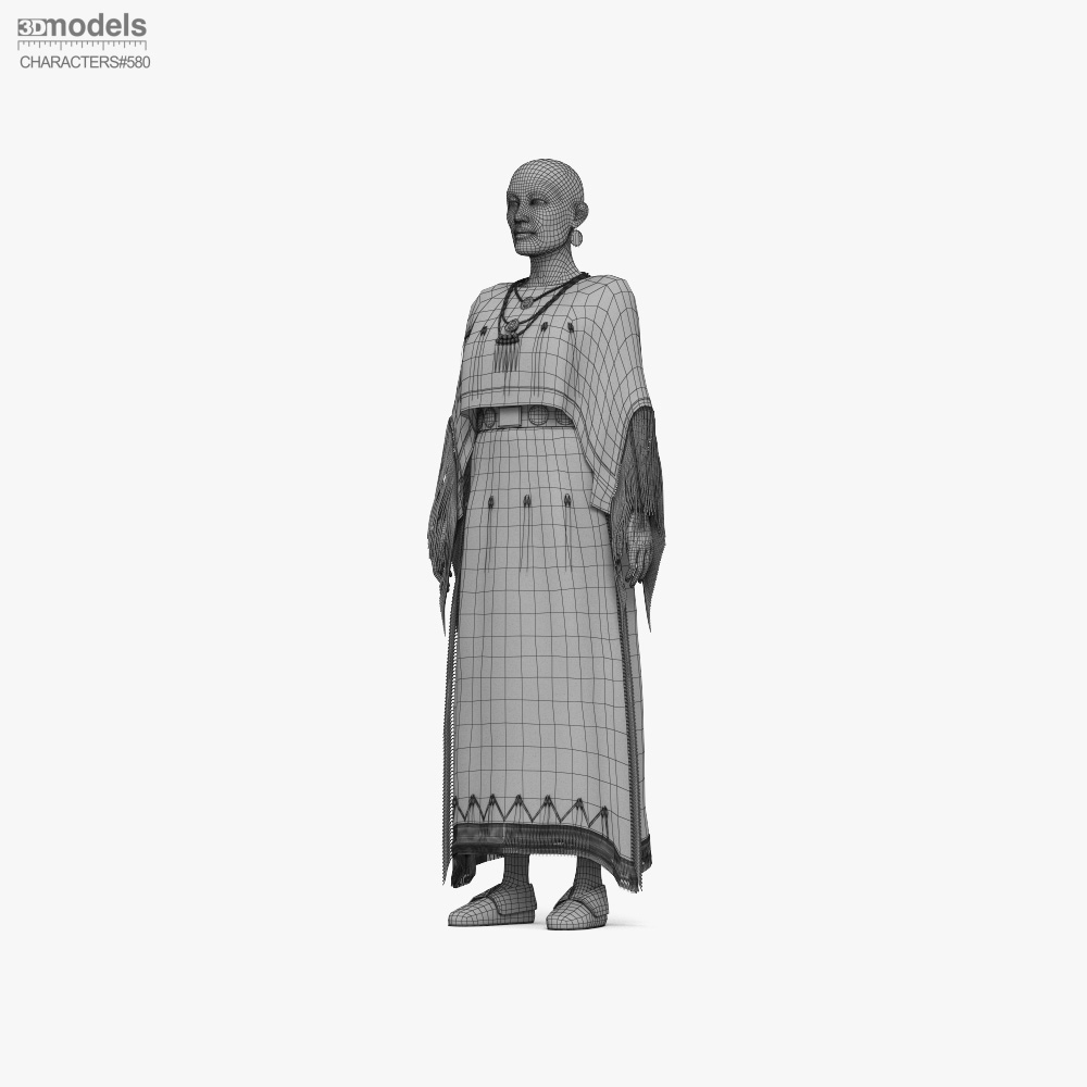 Native American Woman 3D model - Download Character on 3DModels.org