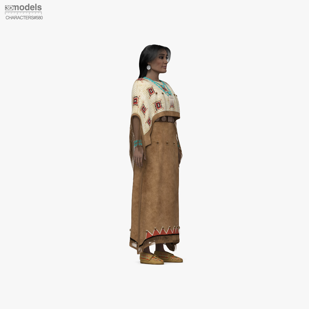 Native American Woman 3D model - Download Character on 3DModels.org
