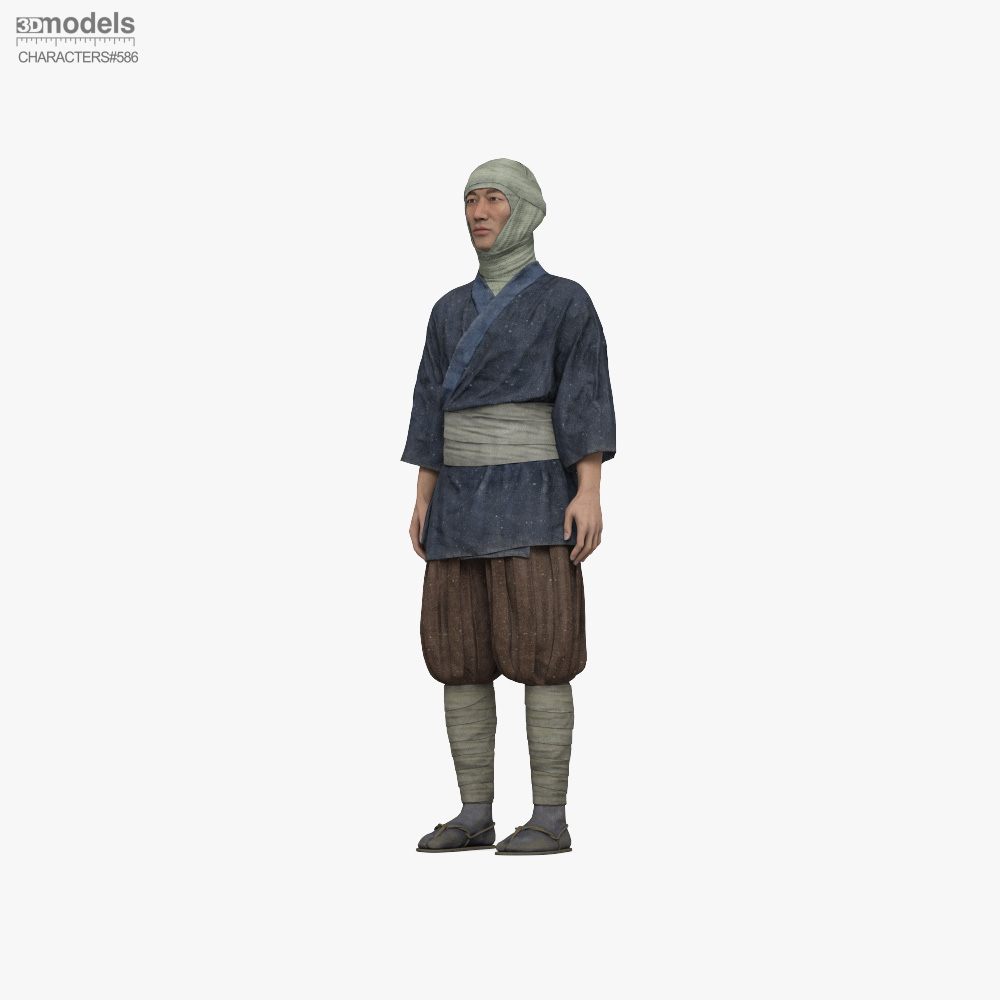 Medieval Japanese Peasant 3D model - Download Character on 3DModels.org
