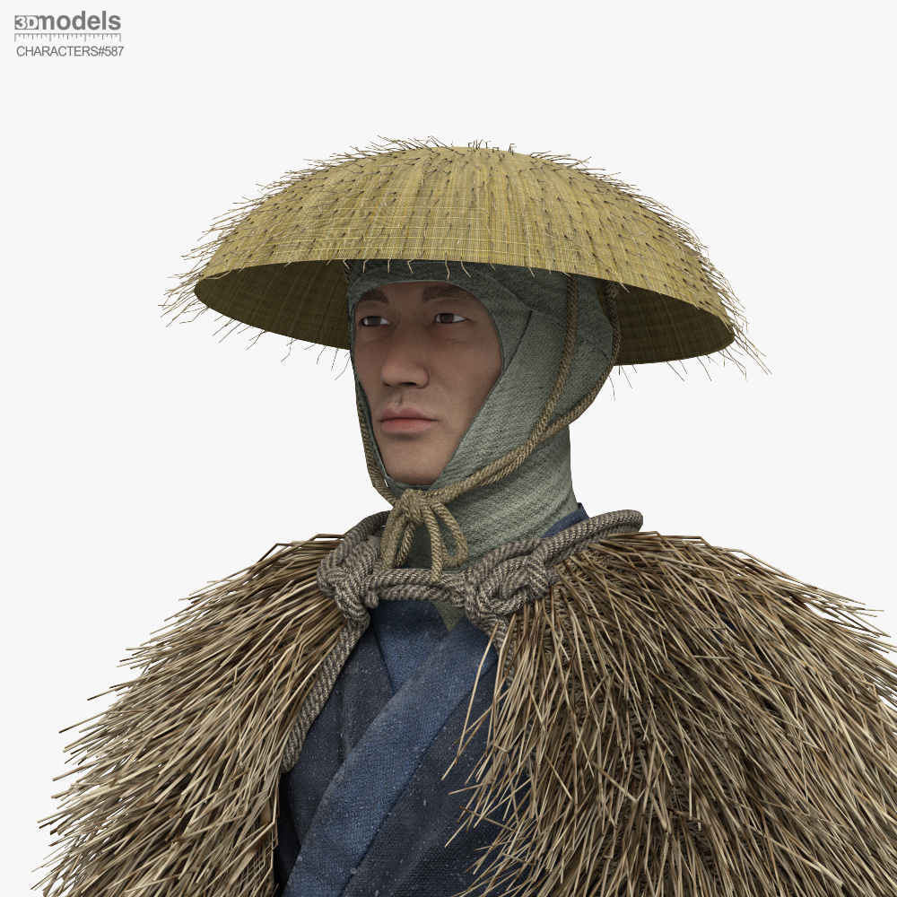 Medieval Japanese Farmer 3D model - Download Character on 3DModels.org