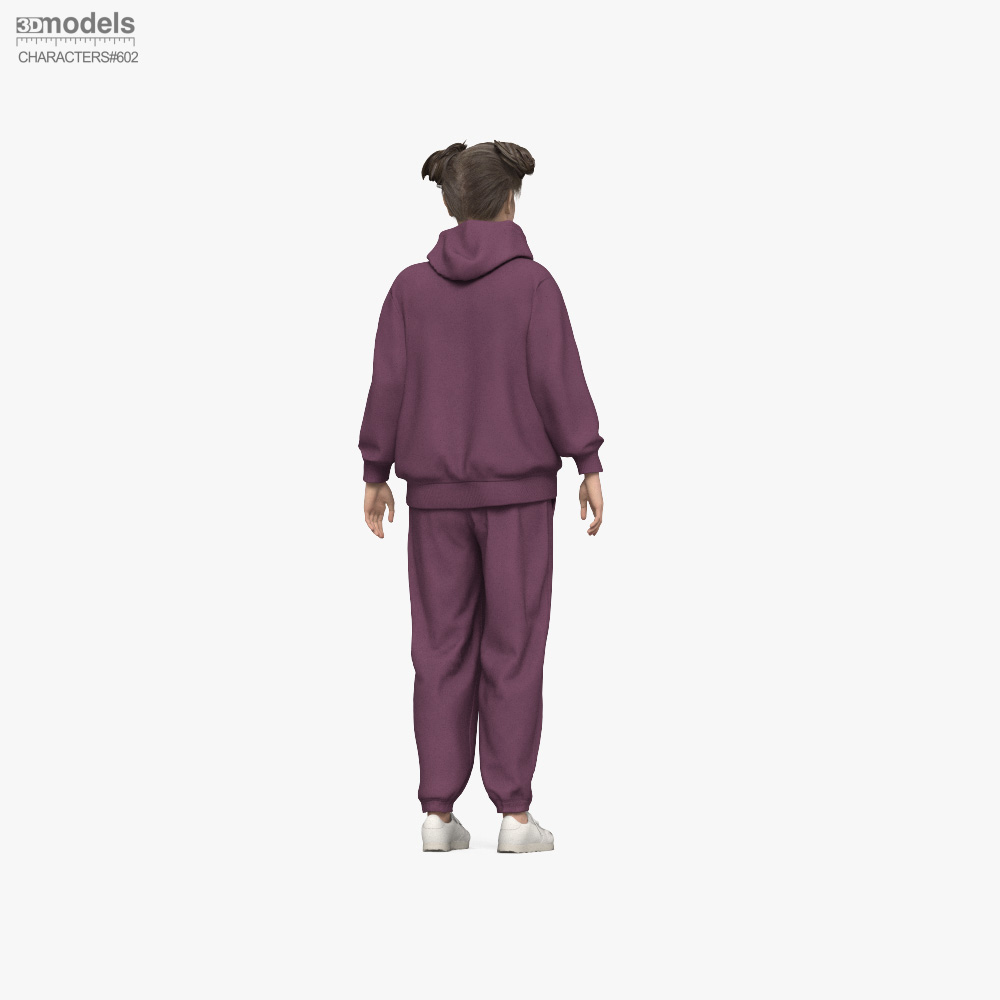 Girl in Tracksuit 3D model - Download Character on 3DModels.org