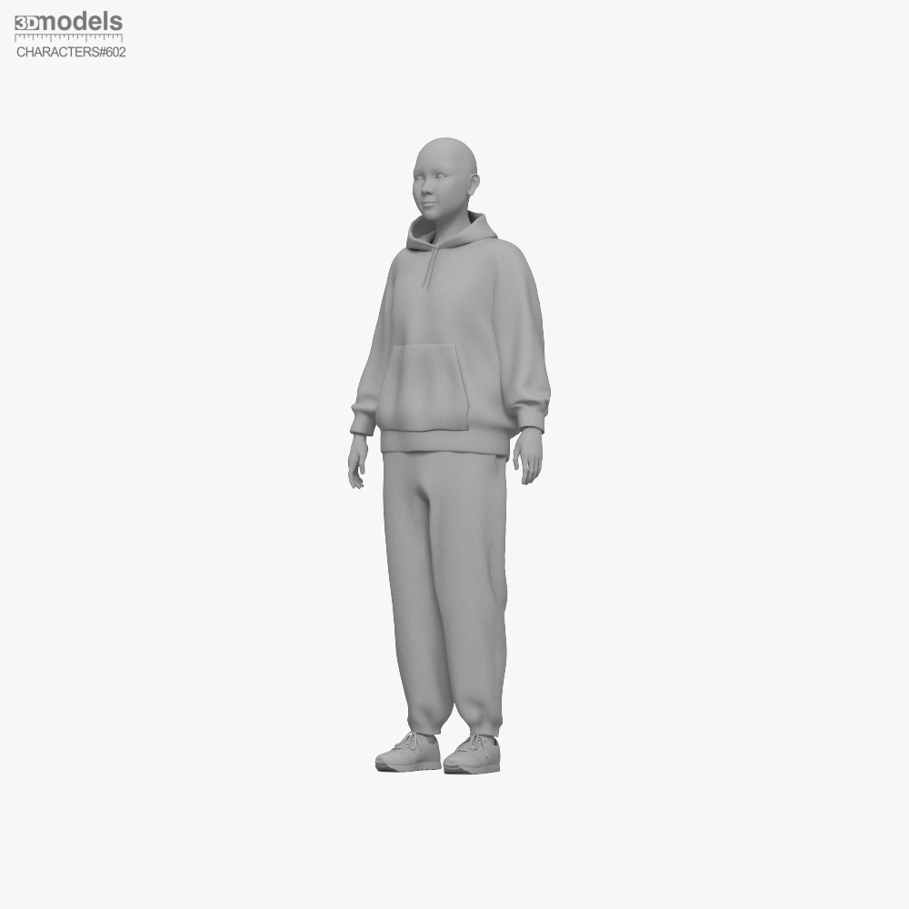 Girl in Tracksuit 3D model - Download Character on 3DModels.org