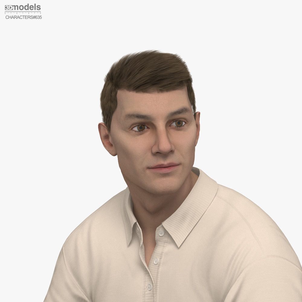 Hombre con Polo Verde Sentado en un Banco Modelo 3D - Descargar ...