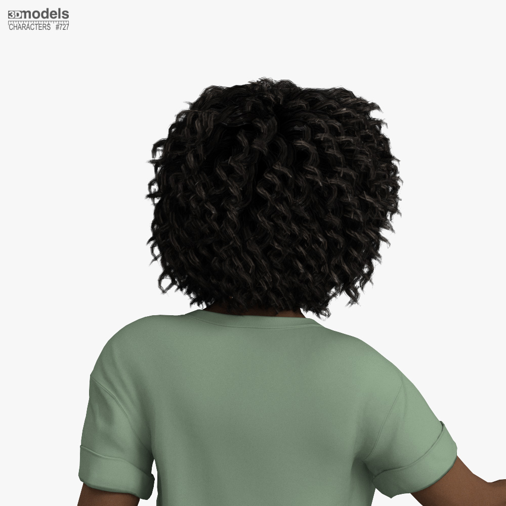 Generic African American Woman Standing with Bicycle 3D model ...