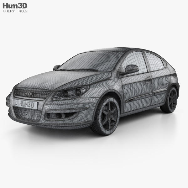 Chery A3 (J3) hatchback 5-door 2013 3D model - Download Hatchback on ...