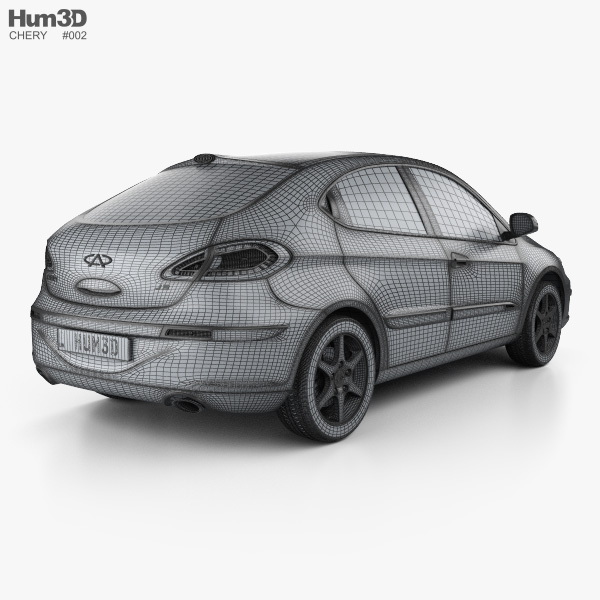 Chery A3 (J3) hatchback 5-door 2013 3D model - Download Hatchback on ...