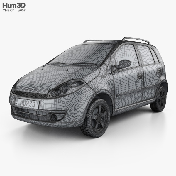 Chery A1 (J1) with HQ interior 2014 3D model - Download Hatchback on ...