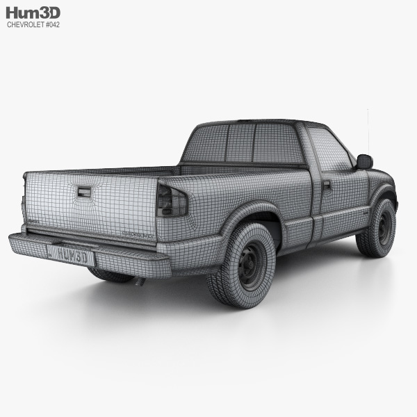 Chevrolet S10 Single Cab Standart bed 2005 3D model - Download Pickup ...