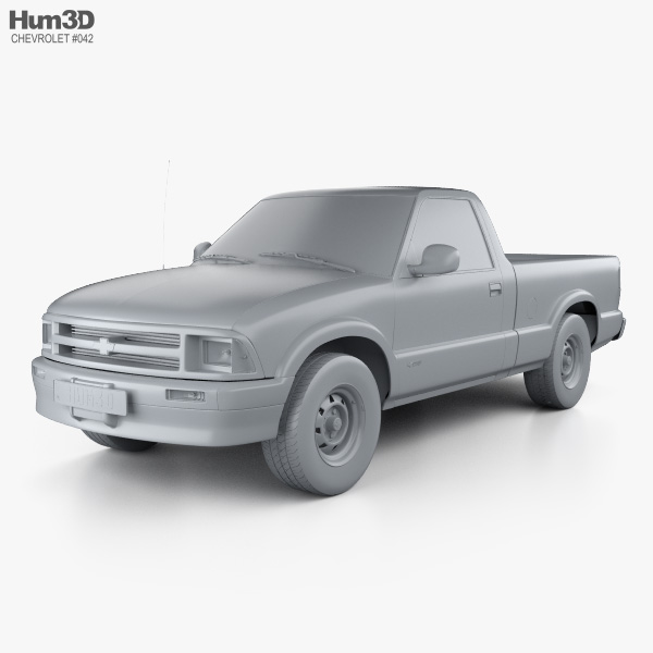 Chevrolet S10 Single Cab Standart bed 2005 3D model - Download Pickup ...