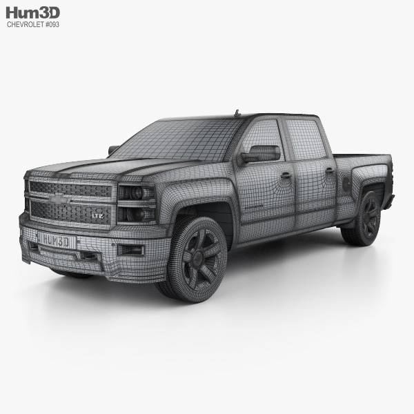 Chevrolet Silverado Crew Cab LTZ 2016 3D model - Download Pickup on ...