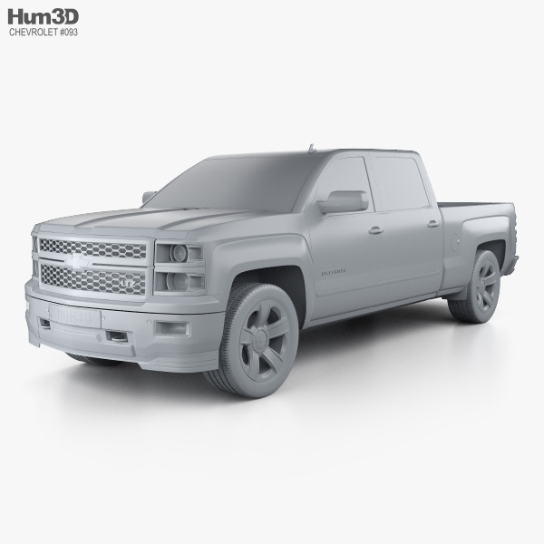 Chevrolet Silverado Crew Cab LTZ 2016 3D model - Download Pickup on ...