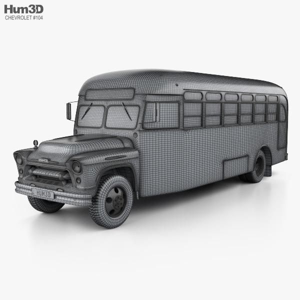 Chevrolet 6700 School Bus 1955 3D model - Download Bus on 3DModels.org