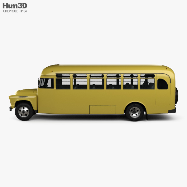 Chevrolet 6700 School Bus 1955 3D model - Download Bus on 3DModels.org